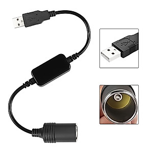 MEIRIYFA USB to Cigarette Lighter Socket Converter for Car,USB A Male 5V to 12V Step Up Car Cigarette Lighter Female Adapter Cable for Car Driving Recorder,GPS,E-Dog