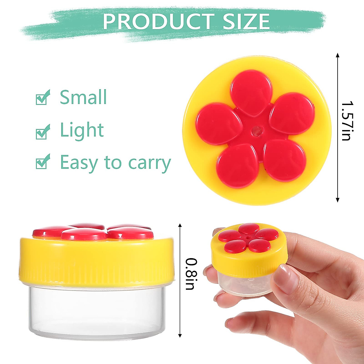 Hand Hummingbird Feeder 4 Pieces Window Flower Hummingbird Feeder Mini Handheld Hummingbird Feeder Humming Bird Feeder Wild Bird Feeders with Cleaning Brush for Outdoor Supplies, Red and Yellow