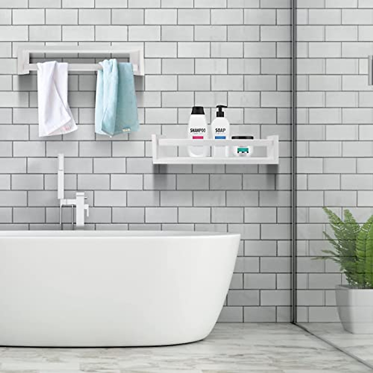 ZLchair BOMID Nursery Shelves,Wall Bookshelves for Kids,Wood Floating Book Shelves Set of 2,Nursery Book Shelves for Wall?White?