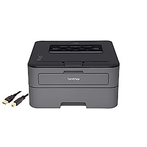 Brother Compact Monochrome Laser Printer 2300 Series, 250-Sheet, Prints up to 27 ppm, Automatic Duplex Printing, Amazon Dash Replenishment Ready, Tech Deal USB Printer Cable