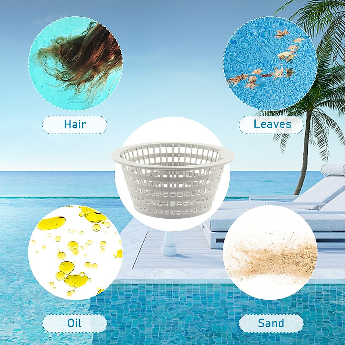 CALIDAKA Skimmers Pool Replacement Skimmer Basket, Fits Most Above Ground Wall Skimmers Pool Supplies Skimmers Basket, Skimmer Basket Random Color (Without Handle)