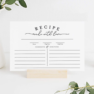Bliss Collections Recipe Cards, Classic, Double-Sided Cards for Family Recipes, Wedding Showers, Bridal Showers, Baby Showers and Housewarming Gifts, 4"x6" (50 Cards)