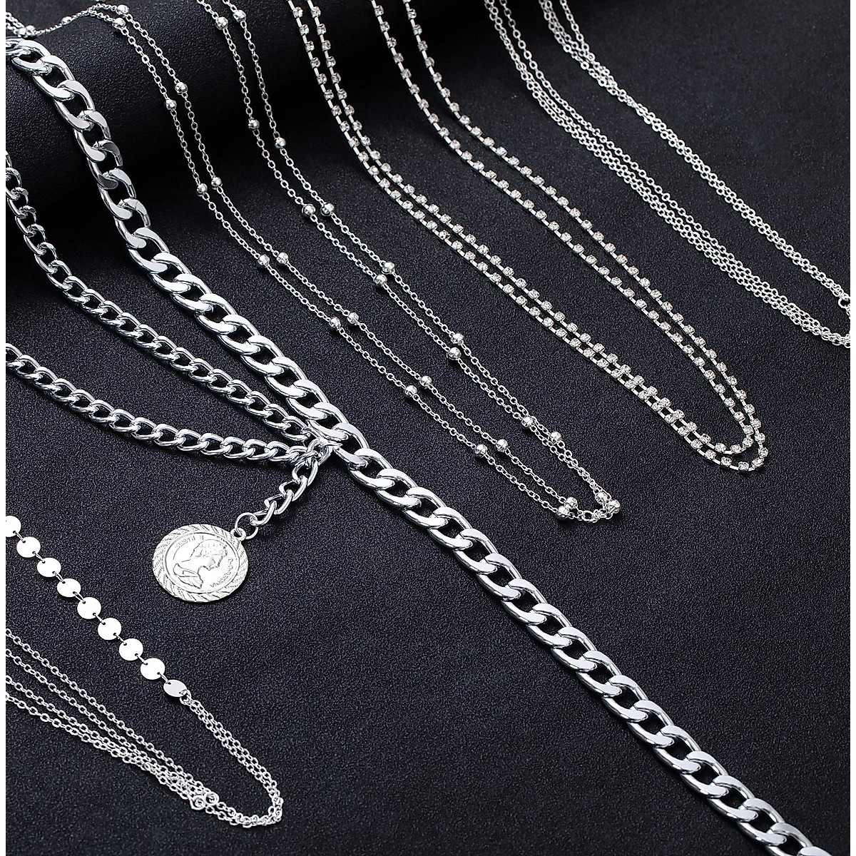 YOVORO 9PCS Sexy Belly Waist Chain for Women Bikini Body Chain Beach Bra Chain Jewelry Set S