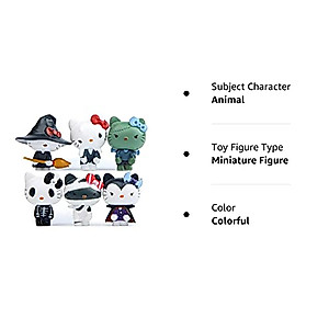 6 Pcs Cute Animal Cat Characters Toys Halloween Cat Figures Toy Set Mini Figure Collection Playset, Cake Topper, Plant, Automobile Decoration