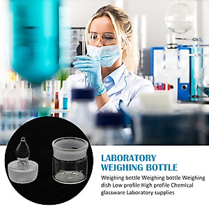 POPETPOP Laboratory Sampling Glass Weighing Bottle: 5pcs Clear Specific Gravity Bottles Equipment Laboratory Supply Weighing Holder Iwith Interchangeable Ground Stopper
