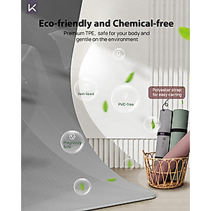 KEEP Non-Slip Large Yoga Mat,Extra Long and Wide Exercise & Fitness Mat( 72"Lx32"Wx7mm Thick) with Free Carrying Strap, Pilates & Home Workout, Classic Grey