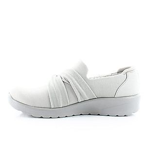 BZees Women's Glimmer Slip-Ons Loafer, Silver Smoke Shimmer, 8 Wide