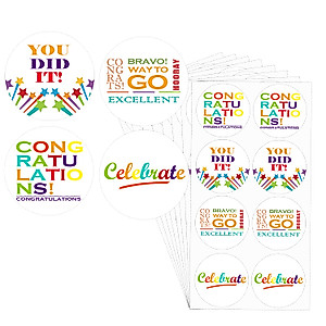 Congratulations Stickers Assortment Congrats Envelopes Seals,Graduation,Encouragement Labels for Men,Women,and Kids,2 Inch 504 Pcs