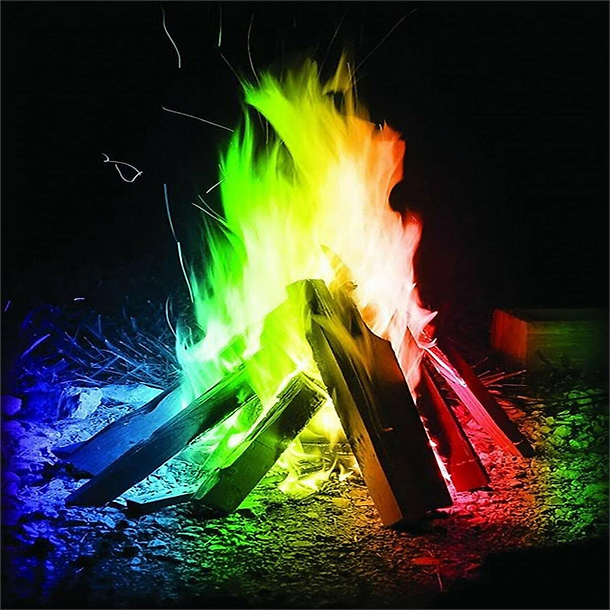 Mllkcao Flames Color Changing Packets Fire Pit, Creates Colorful Flames for Wood Burning Fires