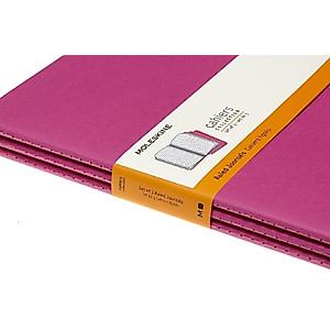 Moleskine Cahier Journal, Soft Cover, XL (7.5" x 9.5") Ruled/Lined, Kinetic Pink, 120 Pages (Set of 3)