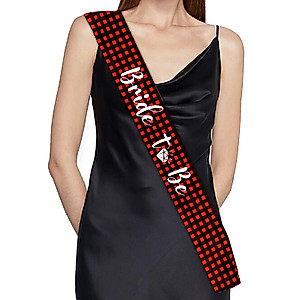 Cheereveal Flannel Fling Bride to Be Sash Bachelorette Party Decorations, Buffalo Check Plaid Flannel & Fizz Party Supplies, Lets Get Toasted Bachelorette Decor