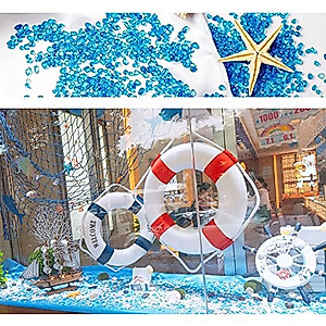 BXI 2.2 Lbs Small Aquarium Substrate Gravel Sand, Polished Smooth Fish Tank Gravel, Colorfast Uncoated Vibrant Blue Sea Glass, Decorative Stones for Vase Fillers, Fairy Garden, Potted Plants