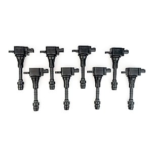 Ignition Coil Pack Set of 8 - Compatible with Nissan, Infiniti Vehicles - Armada, Titan, Pathfinder, Armada, QX56 5.6L - Models Years 2004, 2005, 2006, 2007 - Replaces 22448-7S015, E1010