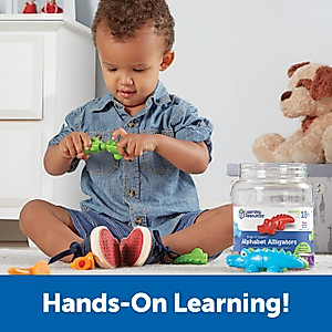 Learning Resources Snap-n-Learn Alphabet Alligators, Fine Motor Toy, 26 Double-Sidedpiece, Ages 18 Months +, Multicolor