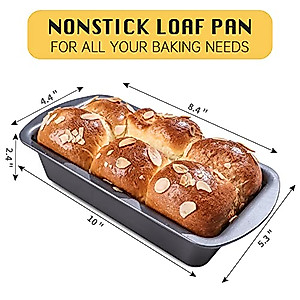 HONGBAKE 3 Pack Bread Pan for Baking Loaf Pan Set, 1 Lb Loaf Pan with Wide Grips Nonstick Bread Tin 3 pack, 8.5 x 4.5 Inches Perfect for Homemade Bread, Grey