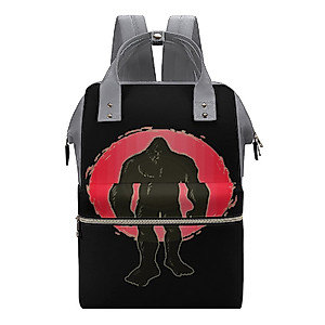 Bigfoot Sun Diaper Bag Backpack Large Capacity Mommy Bags Multifunction Nappy Bag Travel Back Pack Gray-Style