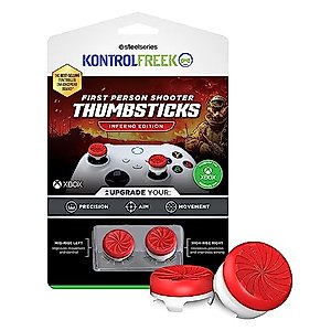 KontrolFreek FPS Freek Inferno for Xbox One and Xbox Series X Controller | Performance Thumbsticks | 1 High-Rise, 1 Mid-Rise | Red/White