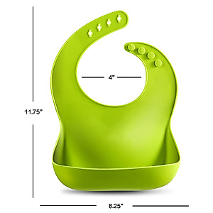 PandaEar Set of 2 Cute Silicone Baby Bibs for Babies & Toddlers (10-72 Months) Waterproof, Soft, Unisex, Non Messy - Turquoise/Lime Green…