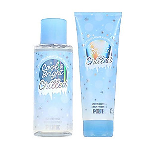 Victoria's Secret Pink Cool & Bright Chilled Body Mist & Lotion Set