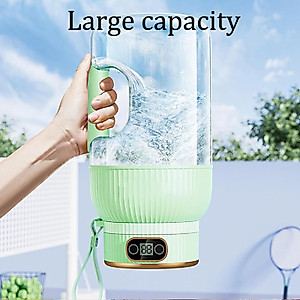 Yulyoie Multifunctional Portable Juicer Cup with Digital Display, 2024 New Yulyoie Portable Smoothie Blender on the Go, Portable Blender USB Rechargeable (Green-Single cup Single lid)