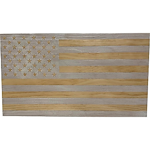 American Flag Concealed Gun Cabinet, Hidden Gun Storage American Flag (Whitewashed)
