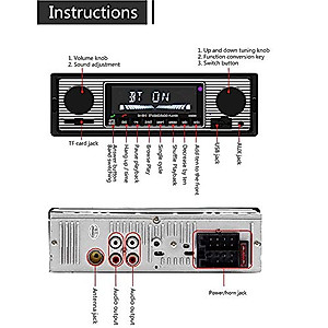 PolarLander 12V Bluetooth Car Stereo,4x45W Car Audio FM Radio, MP3 Player USB/SD/AUX Hands Free Calling with Wireless Remote Control