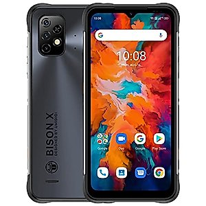 UMIDIGI Rugged Unlocked Smartphones, Bison X10 4G+64GB IP68/IP69K Waterproof Shockproof Phone Helio P60 Android 11 6.53" FHD+ 6150mAh Fast Charge NFC Rugged Smartphone