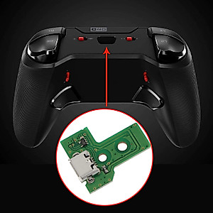 4pcs JDS-030 Interface Board Replacement Charging Port Assembly Compatible with PS4 Repair Part Micro USB Adaptor Charger Socket Board Connector Module