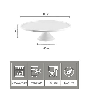 Onniyor Porcelain Cake Stand, Cake Display Stand, Round Dessert Stand, Cupcake Display Tray for Party (10 Inch, White)
