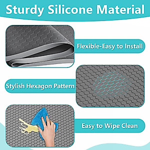 PoYang Under The Sink Mat: 31" x 22" Silicone Under Sink Mats for Kitchen Waterproof, Under Sink Tray for Kitchen or Bathroom Cabinet, Under Sink Protector Mat Prevent Drips, Leaks (Grey)