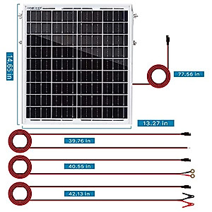 YAARZAR 20 Watt 12V Solar Panel Kit with Adjustable Solar Panels Tilt Mount Brackets and 5A 12V/24V PWM Solar Charge Controller for 12V Battery RV Boat Homes and Any Off-Grid Applications