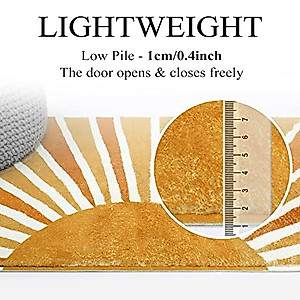 Lahome Boho Round Rugs - 4Ft Washable Non-Slip Small Round Area Rug Throw Soft Sofa Kids Nursery Room Rug Rainbow Sun Print Distressed Round Carpet for Bedroom Entryway Living Room Dining Room