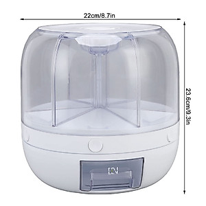 KWQBHW 6 Grid Rice Dispenser Rotating Food Grain Storage Container Large Capacity Cereal Bucket Beans Cereal Container for Kitchen Organization(Small)