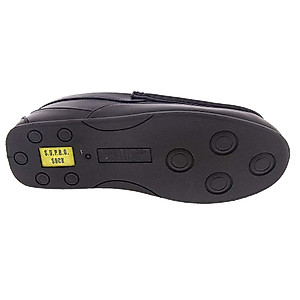 Deer Stags Men's Spun Slipper, Black Faux Leather, US Men's 16 Med