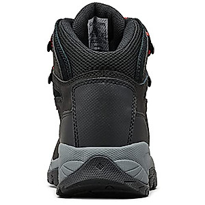 Columbia womens Newton Ridge Plus Waterproof Hiking Boot, Black/Poppy Red, 8 US