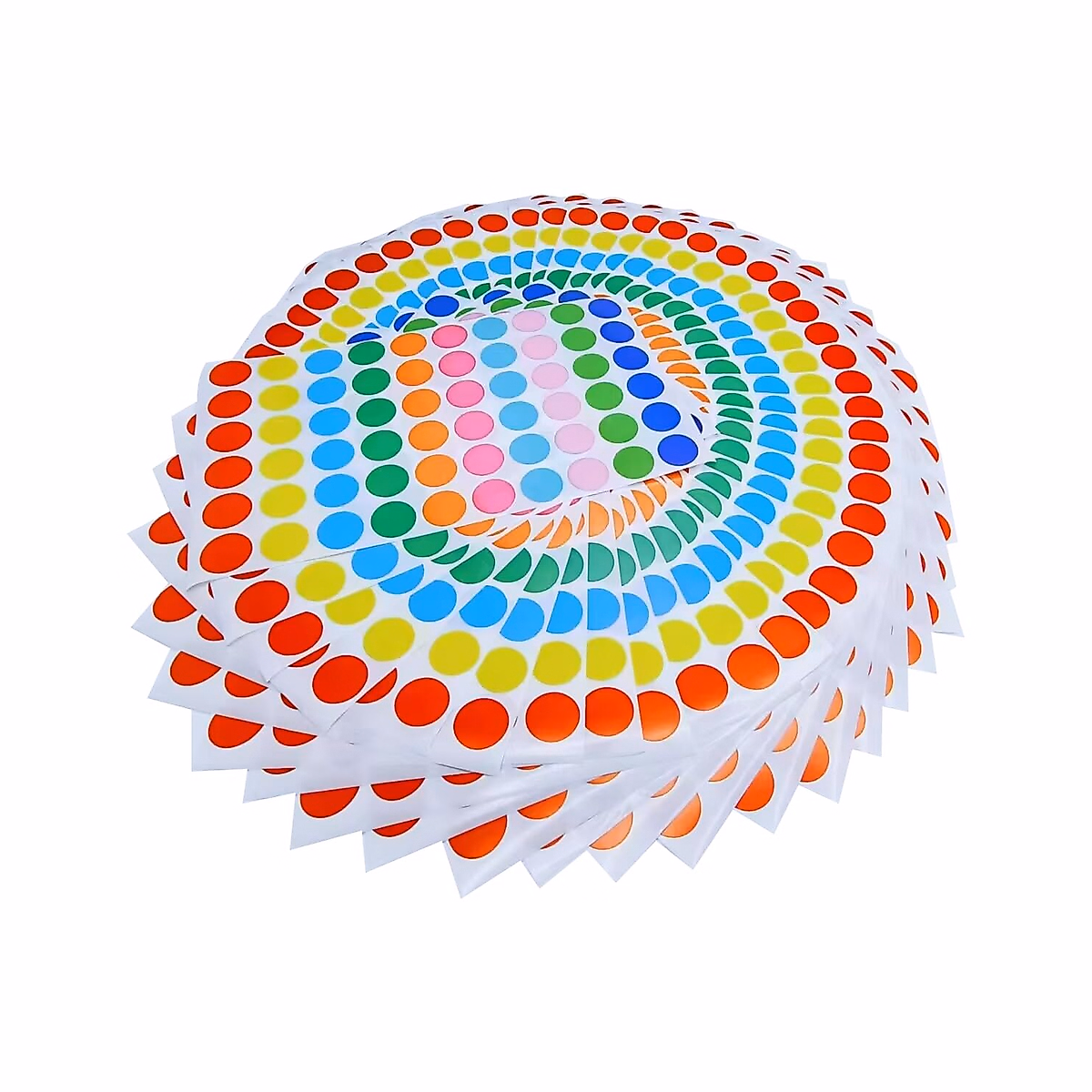 Colored Dot Stickers Round 0.75 inch Coded Labels 3000 Pieces 10 Color Awards Office Classroom Garage Sale