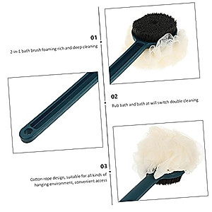 Beavorty Bath Ball Bath Brush Bath Cleaner Brush Bath Scrubber Bath Loofah Body Exfoliating Brush Back Scrubber for Shower Bath Body Brush Bathroom Brush Two-in-one Scrub Bath Tool Back Pad