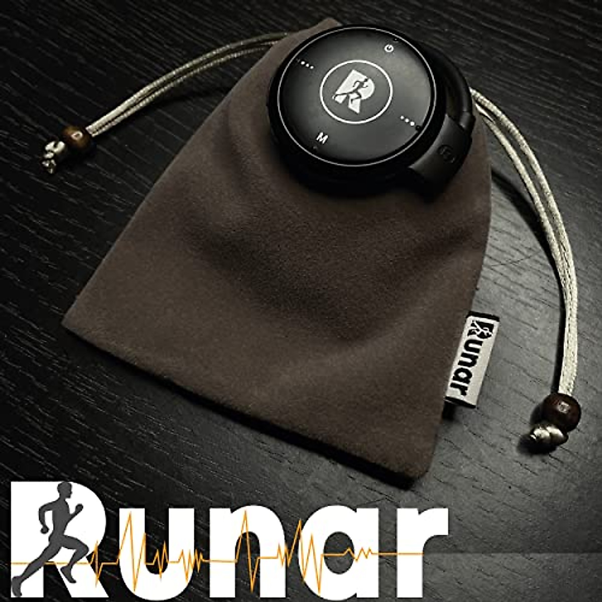 2 x Running Headphones Designed by Runners - Black and White Set of Runar RNR1 Wireless Bluetooth V5.0 Neckband Earphones