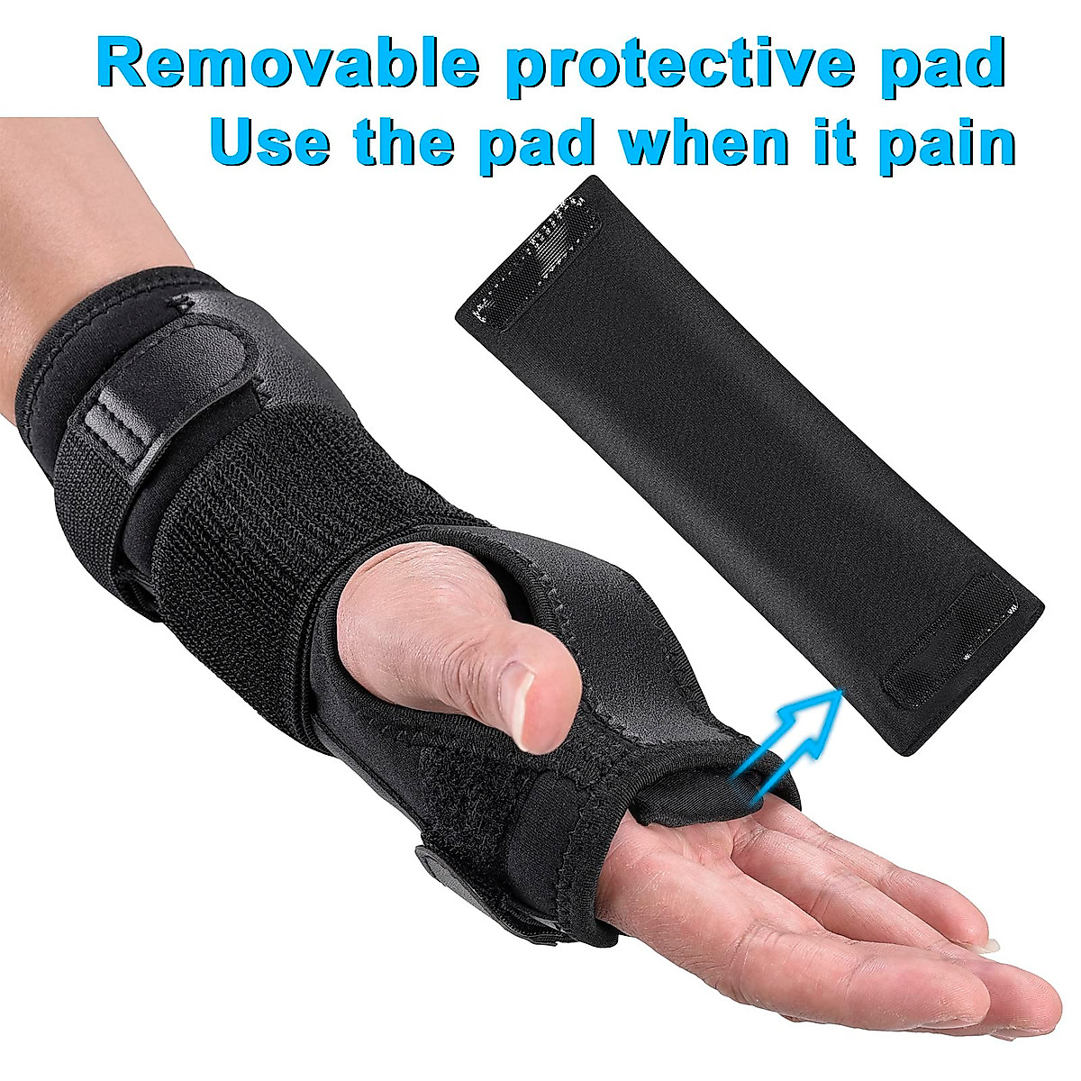 PKSTONE Wrist Splint for Carpal-Tunnel Syndrome, Adjustable Compression Wrist Brace for Right and Left Hand, Pain Relief for Arthritis, Tendonitis, Sprains