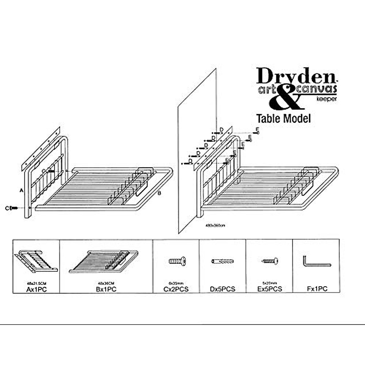 Dryden Art and Canvas Keeper - Small Table Model with Wall Mount for Storage, Organization and Transport of Canvases, Frames, and Panels - Small - 15x19x8.75"