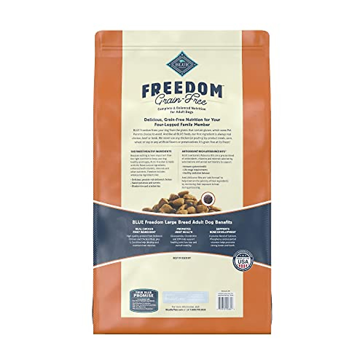 Blue Buffalo Freedom Grain Free Natural Adult Large Breed Dry Dog Food, Chicken 24-lb