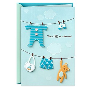 Hallmark Baby Shower Card for Boy (Blue, Now This is Cuteness) Welcome New Baby Boy, Congratulations