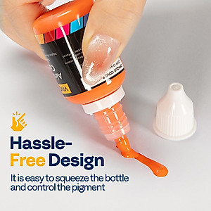 VIVOHOME 30 Color Airbrush Paint Set, Acrylic Air Brush Paints Ready to Spray (No Thinner Needed), Water Based Painting Colors for Artist and Beginners, Includes 6 Metal & 6 Neon, Pack of 30 (20 ml/0.68 Fl Oz)