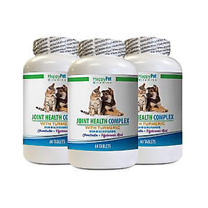 Dog Immune Supplements - PET Joint Health Complex with Turmeric - Dogs and Cats - MSM GLUCOSAMINE - Immune Boost - Vitamin e for Dogs Skin - 3 Bottles (180 Tablets)