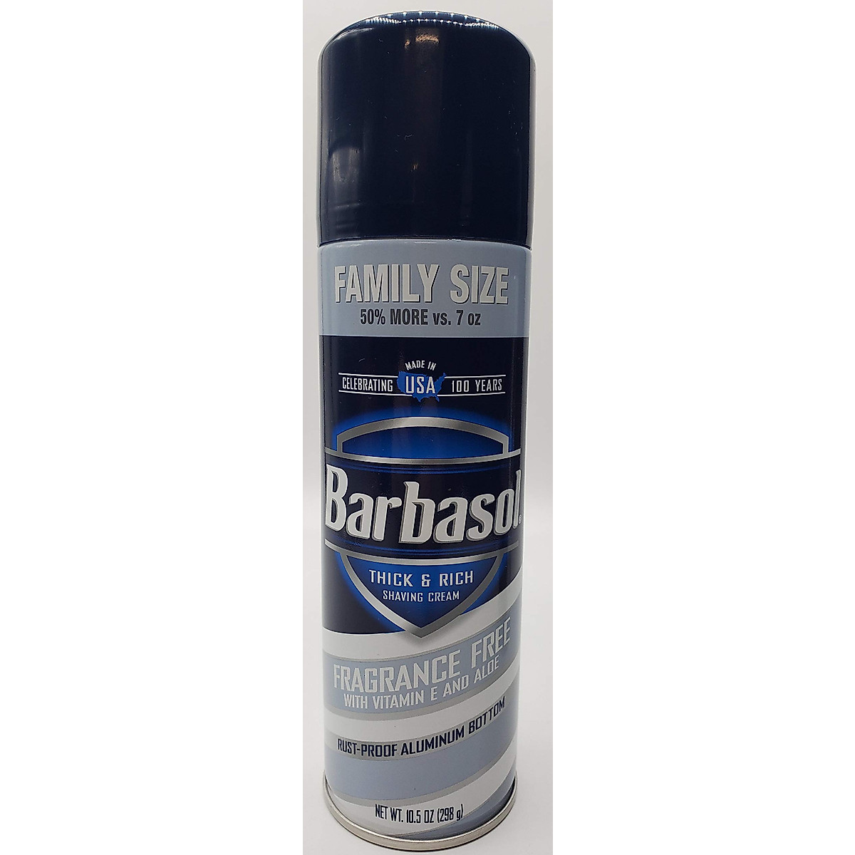 Barbasol Thick & Rich Shaving Cream (with Vitamin E & Aloe) - Fragrance Free -10.5 oz can