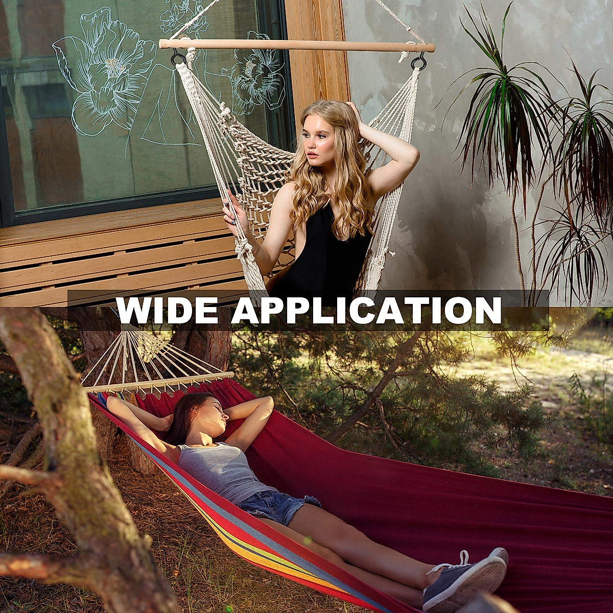 YGAOHF 5 Inch Eye Hooks Screw in Heavy Duty, 500 LBS Capacity, Large Stainless Steel Eye Hooks for Hanging, Black Eye Bolts for Indoor & Outdoor Heavy-Duty Applications