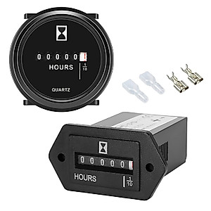 Mechanical Engine Hour Meter AC 110V 120V 220V 230V for Air Compressor Golf cart Club Generator ATV Lawn Mower Chainsaw Tiller Chipper