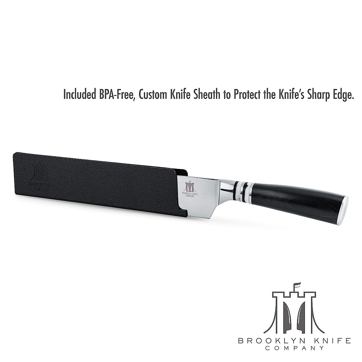 Brooklyn Knife Co. Chef Knife - Japanese Seigaiha Series - Etched High Carbon Steel 8-Inch