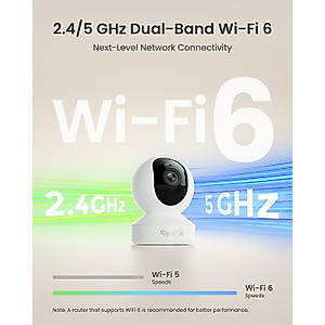 REOLINK Indoor Security Camera, 5MP Super HD Plug-in WiFi Camera with PTZ, Auto Tracking, Human/Pet AI, Ideal for Baby Monitor/ Pet Camera/Home Security, Dual Band WiFi, Local Storage, E1 Zoom