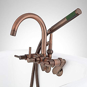 Signature Hardware 909039 Sebastian Tub Faucet and Hand Shower - Variable Centers - Lever Handles
